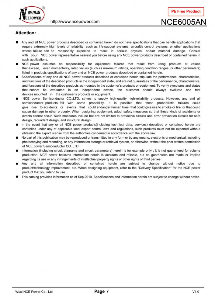 NCE6005AN datasheet page 7