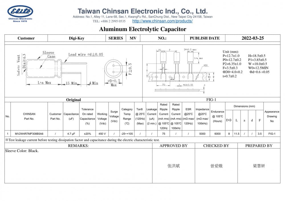 Chinsan MV series datasheet page 3