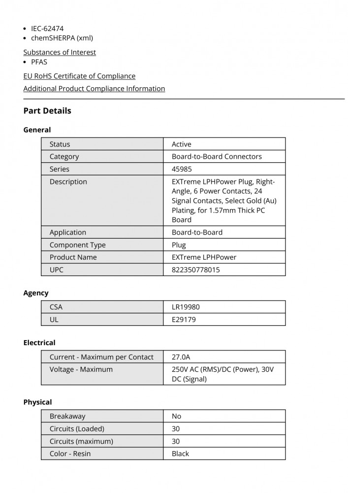 MOLEX 459856143 technical document page 2