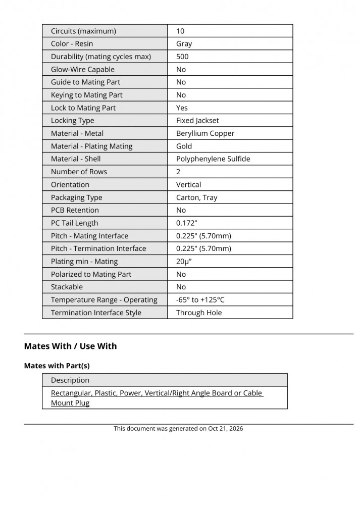 PA10SD11J technical document page 2