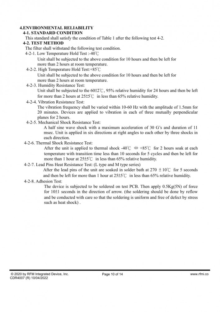 CDR4007 specification page 10