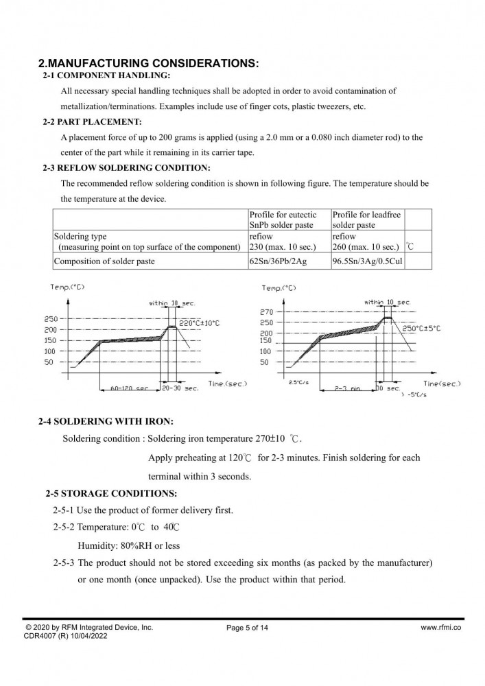 CDR4007 specification page 5
