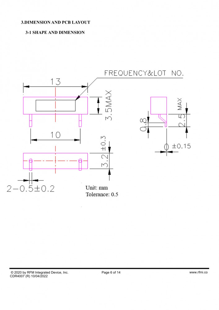 CDR4007 specification page 6