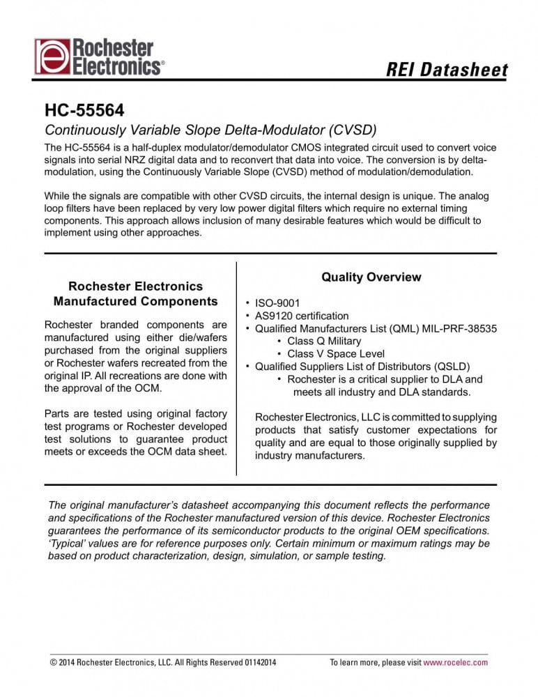 HC-55564 datasheet page 1