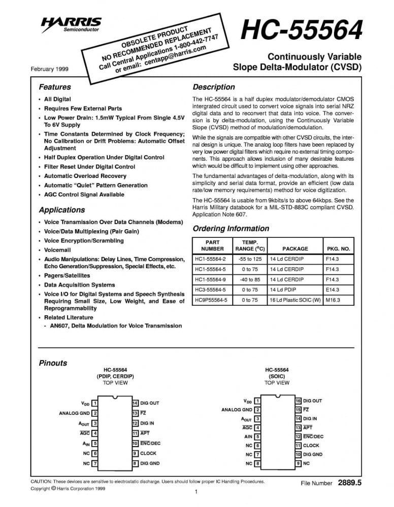 HC-55564 datasheet page 2