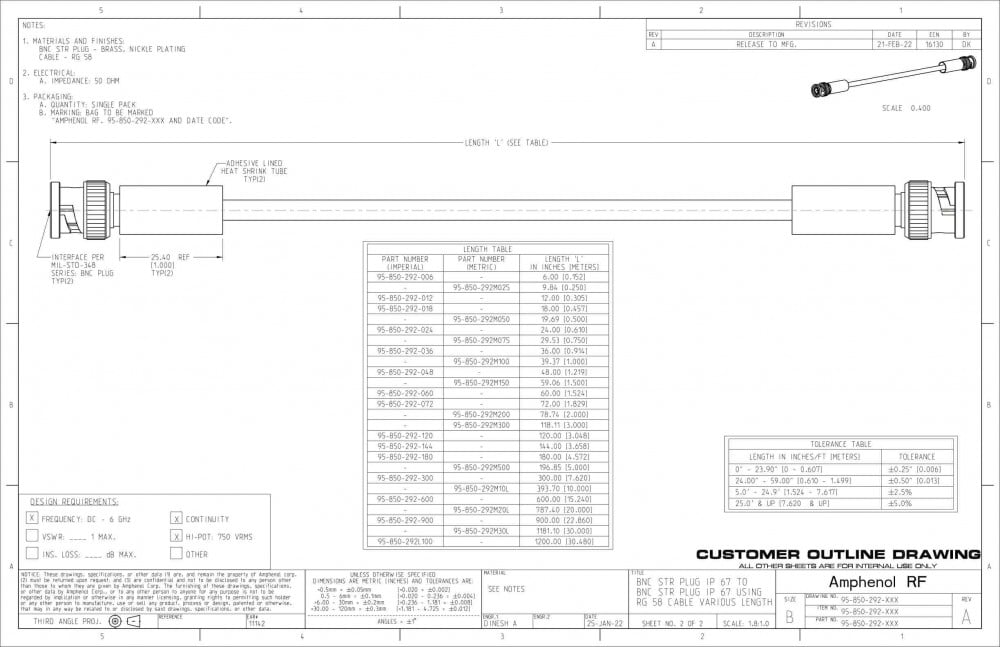 Amphenol RF drawing image for 095-850-292-048