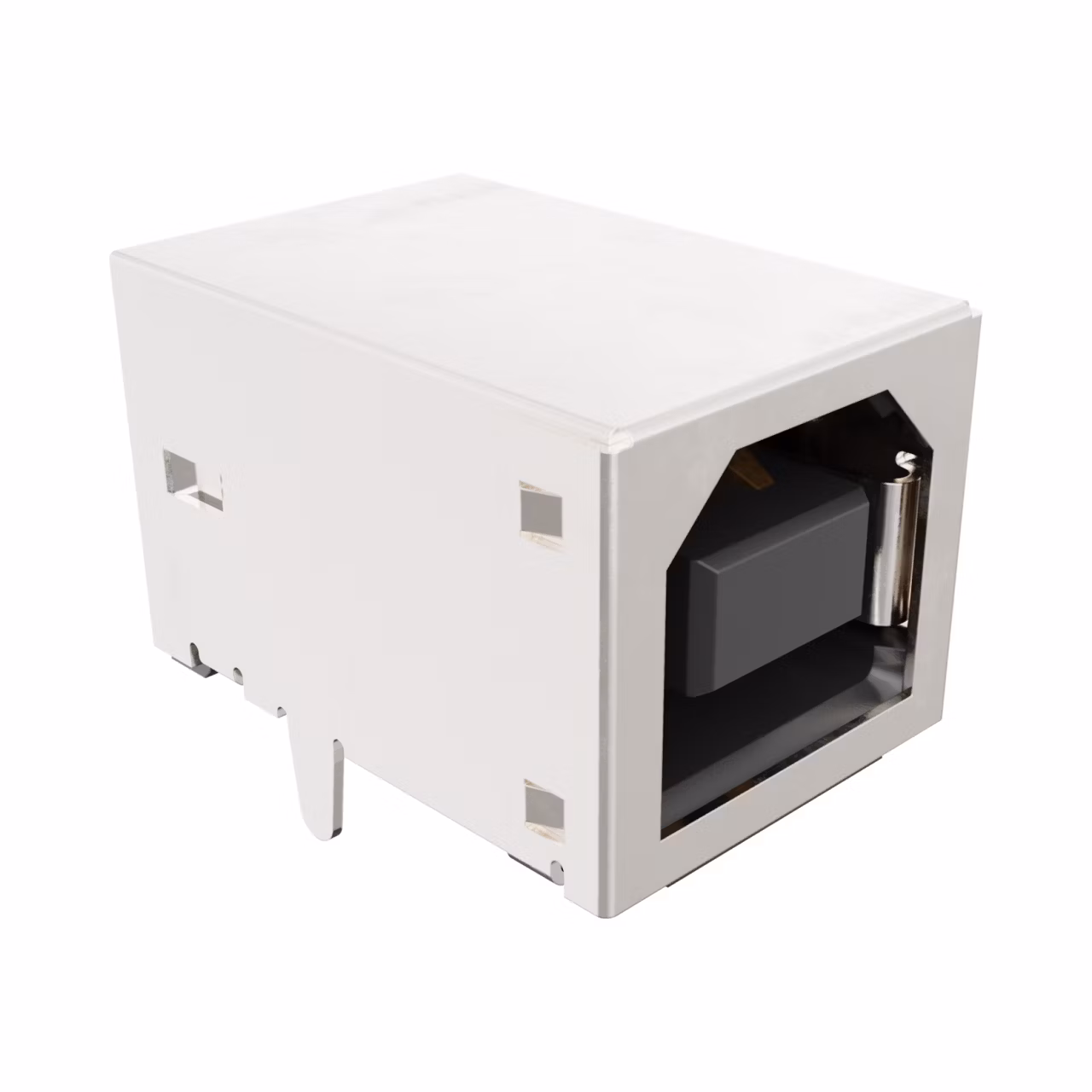 Universal Serial Bus (USB), Shielded I/O, Type B Receptacle, Right-Angle  with Straight Tabs, Color Black, 0.76µm Gold (Au) Plating, Tray Pack, Lead-Free for sale
