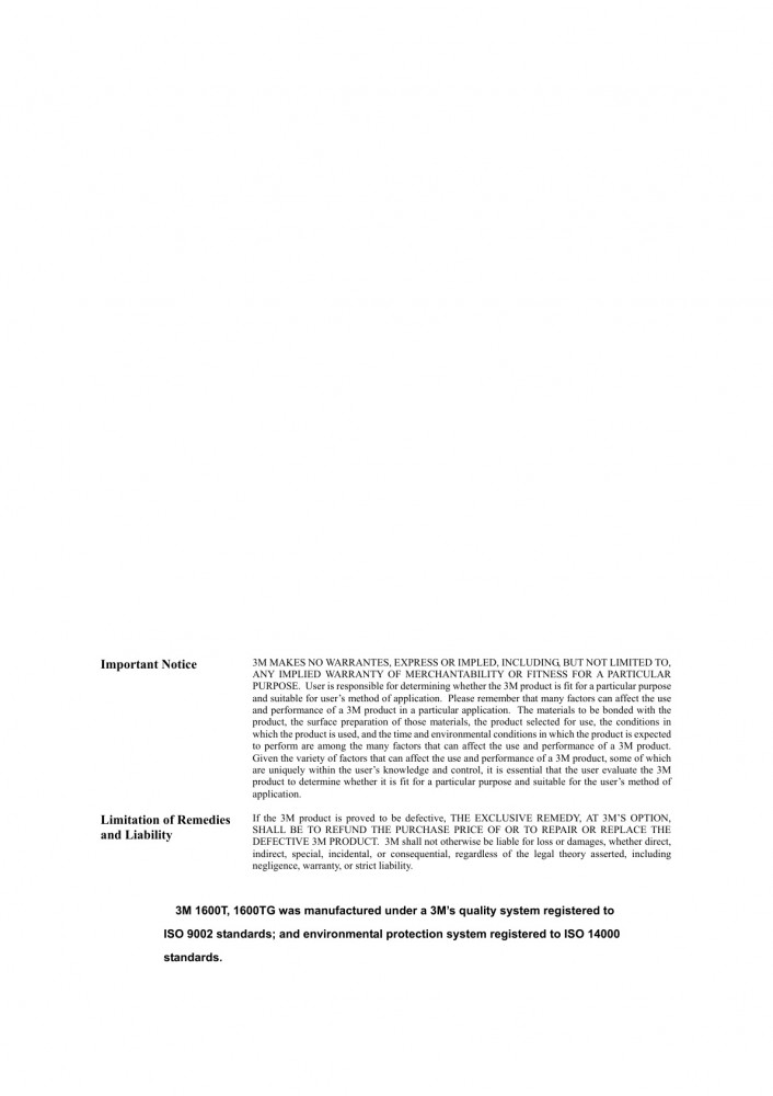 3M 1600T technical document page 4