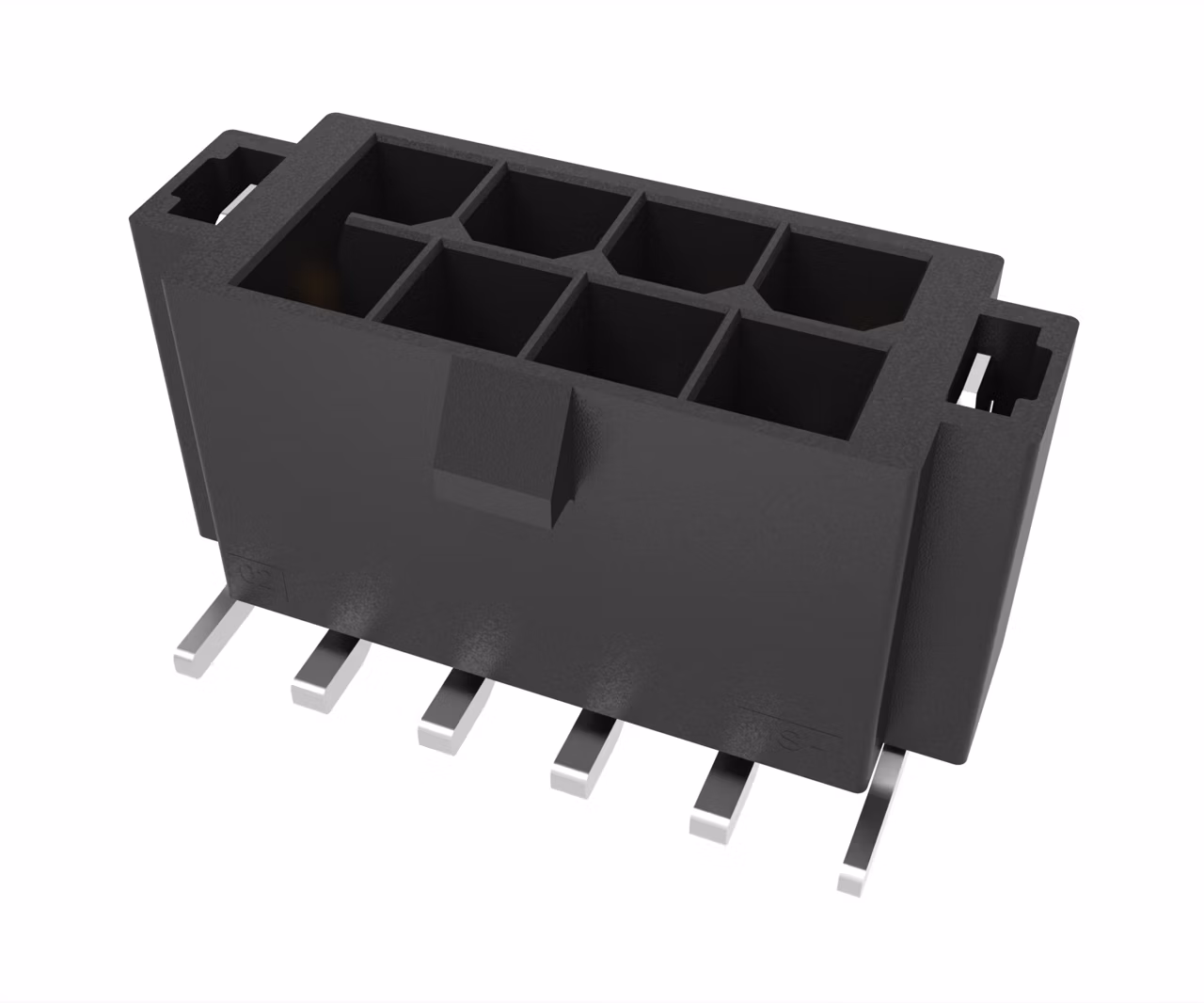 Mini-Fit Max Vertical Header, Dual Row, Surface Mount, 8 Circuits, Matte Tin (Sn) Plating, Black, Glow-Wire Capable, Tape and Reel for sale