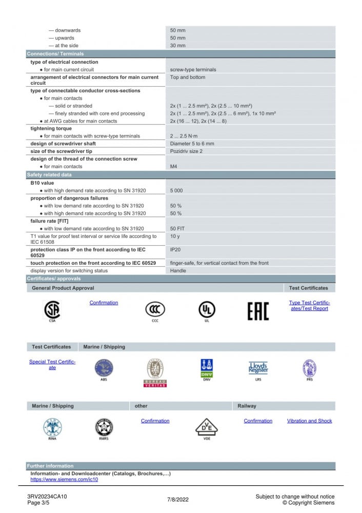3RV20234CA10 datasheet page 3