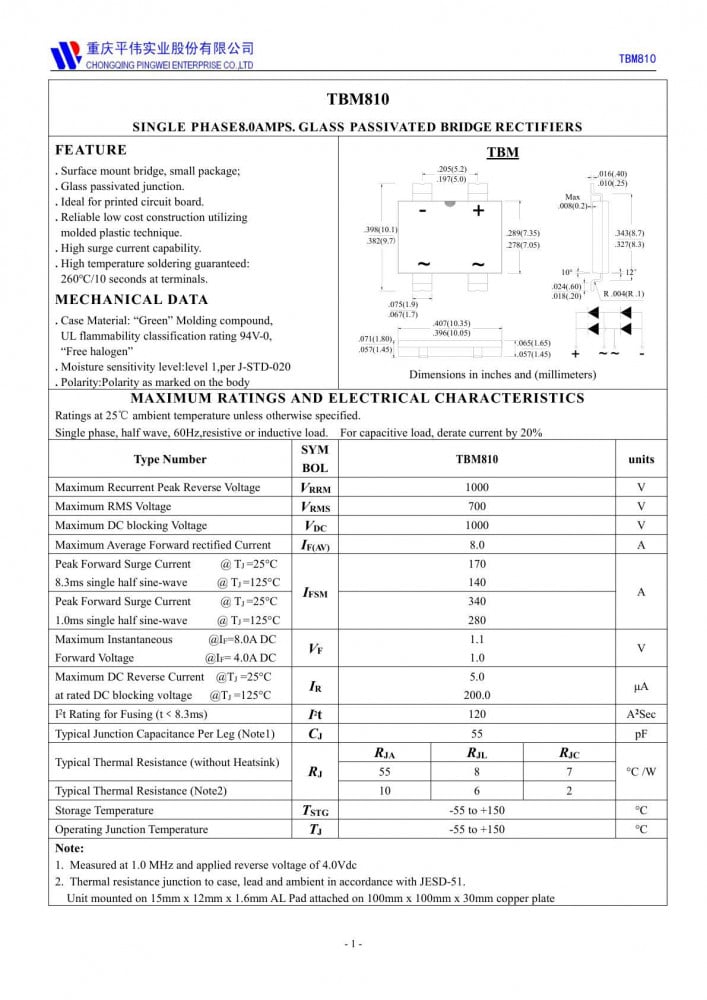 TBM810 datasheet page 1