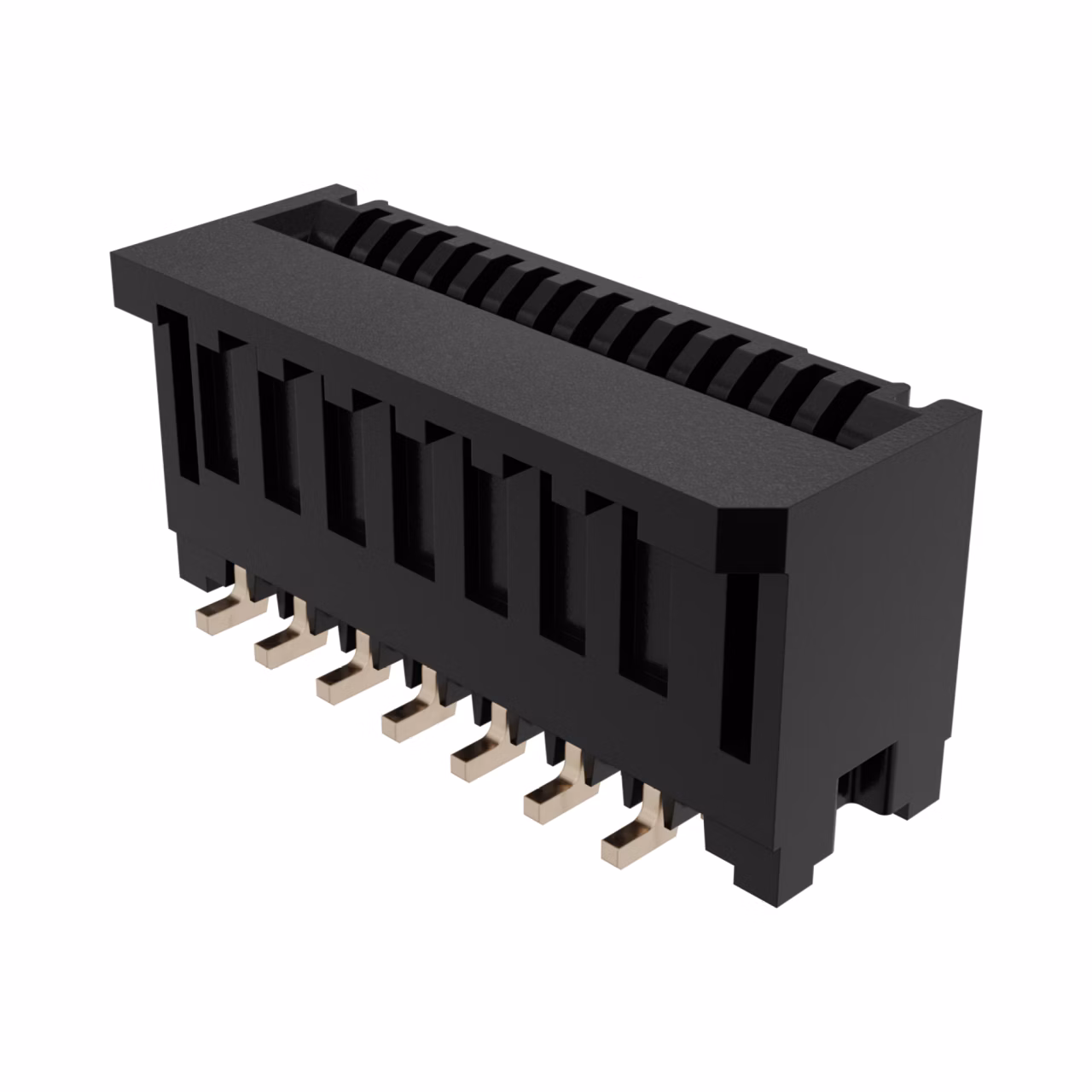 Easy-On FFC/FPC Connector, 0.50mm Pitch, Surface Mount, Vertical, Non-ZIF, Reverse Footprint, Tin Bismuth Plating, Long Terminal Type, Black, 14 Circuits for sale
