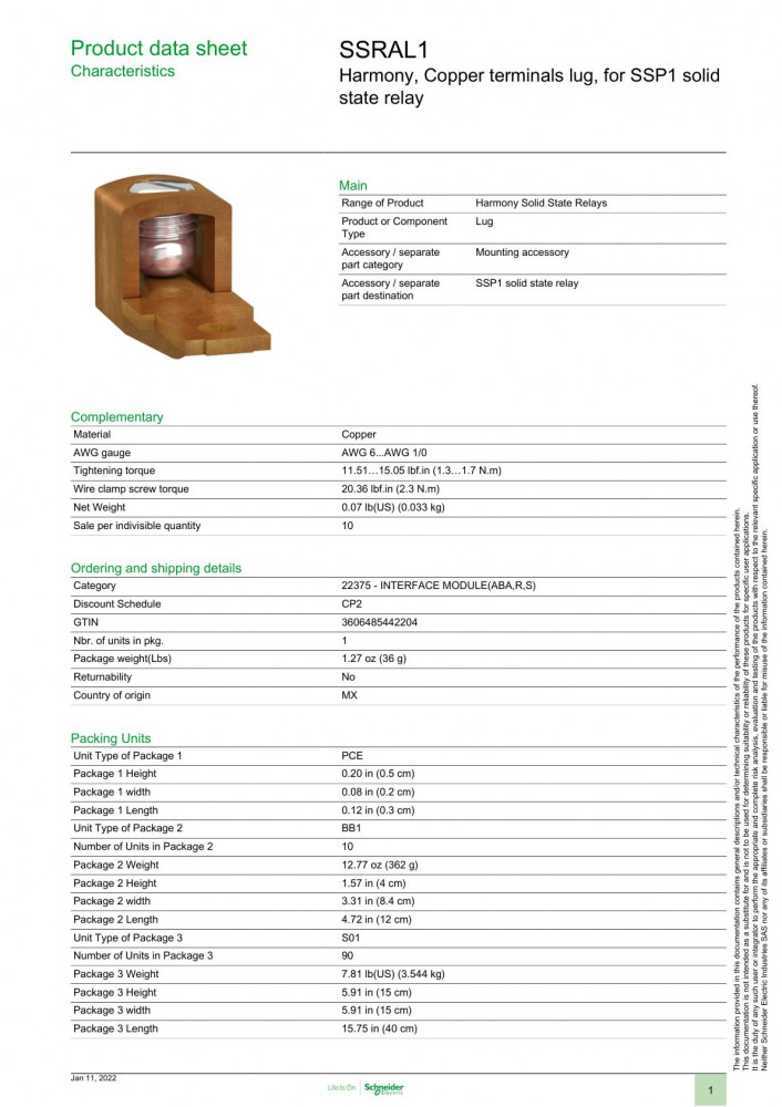 SSRAL1 technical document page 1