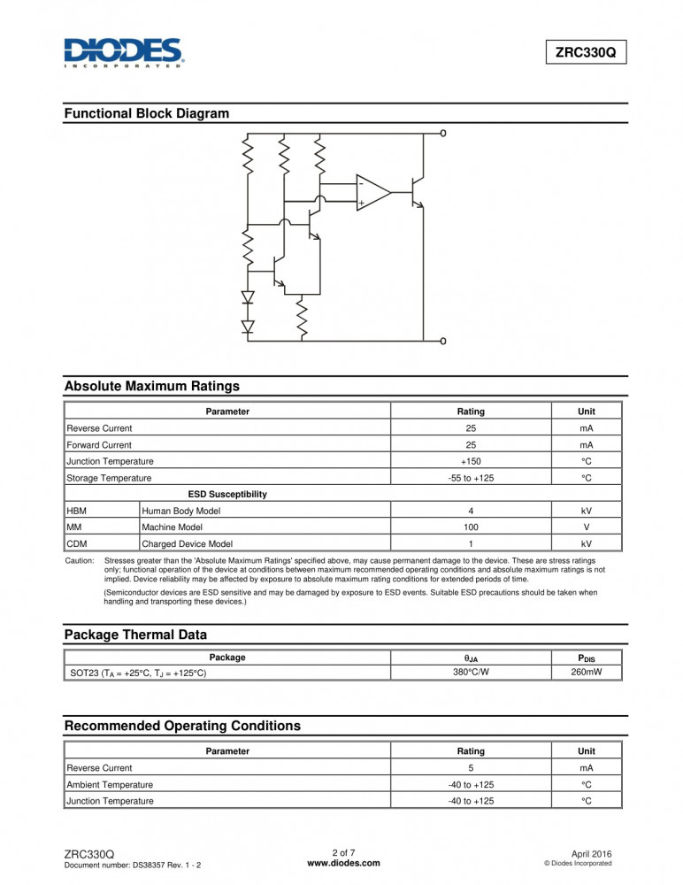 ZRC330Q technical document page 2