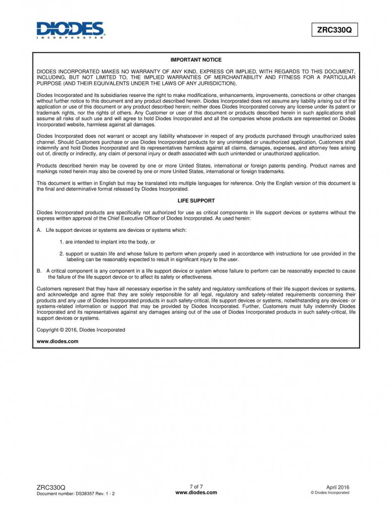 ZRC330Q technical document page 7
