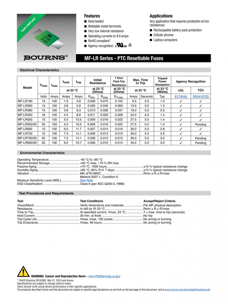 MF-LR series datasheet page 1