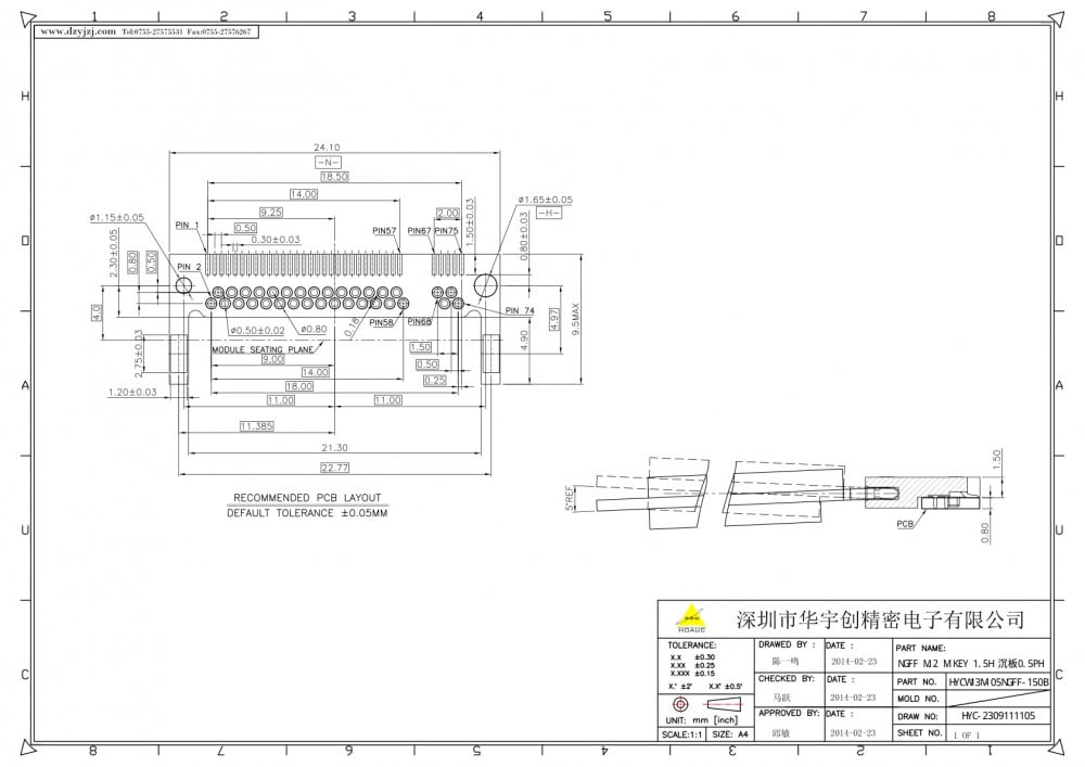 HOAUC HYCW13M-05NGFF-150B drawing page 2