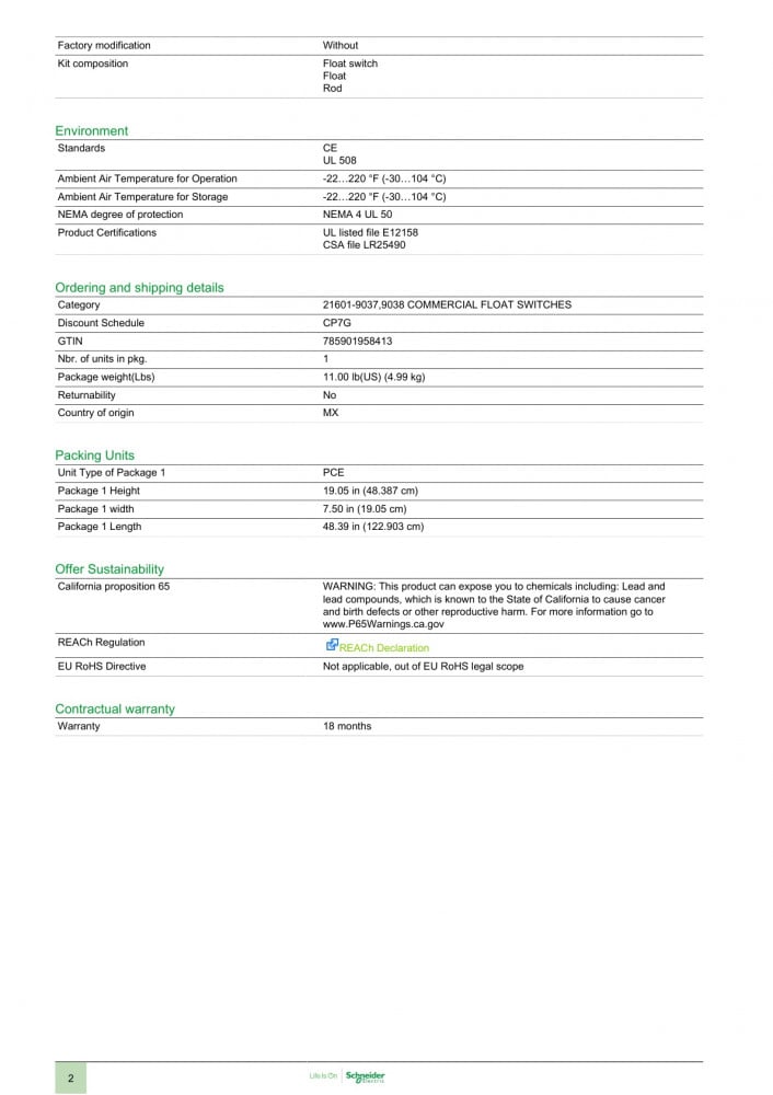 9037HW34Z20 technical document page 2