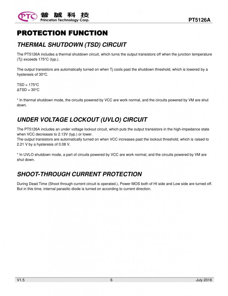 PT5126A-H datasheet page 6