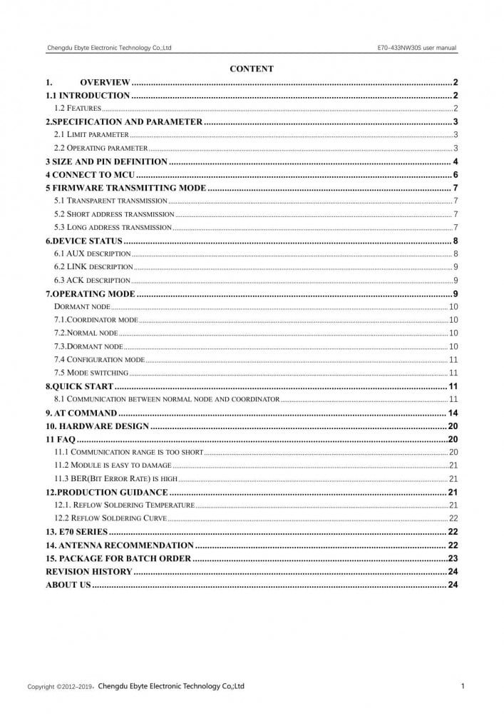 E70-433NW30S manual page 2