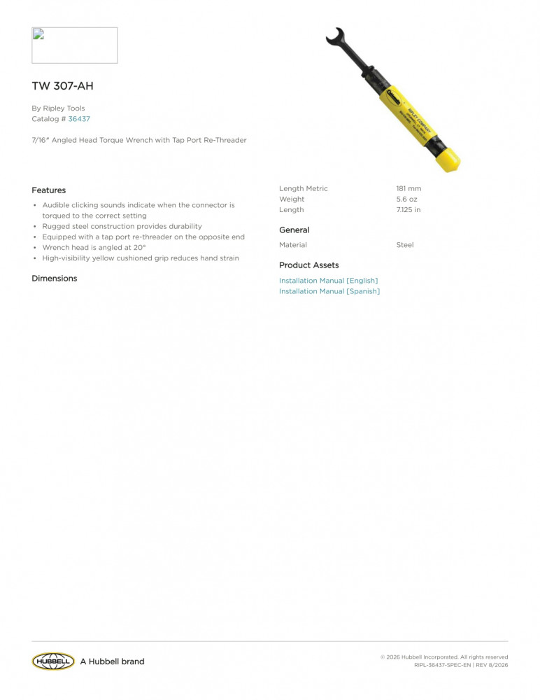 Product document preview for catalog 36437