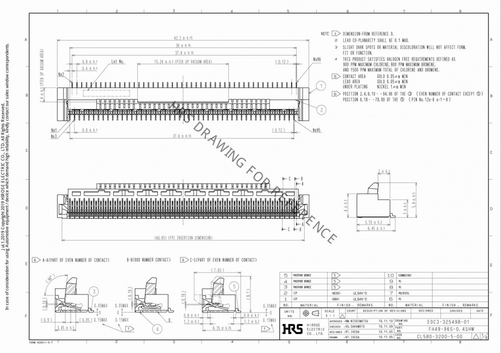HRS FH49-96S-0.4SHW technical drawing page 1