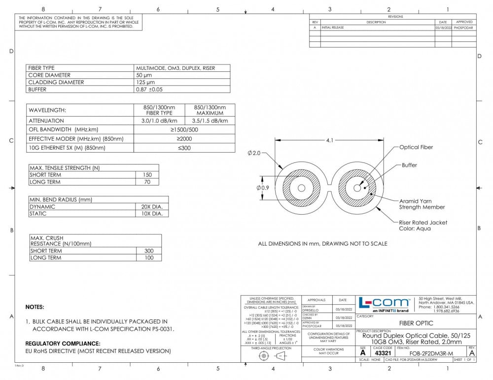 FOB-2F2DM3R-M technical drawing