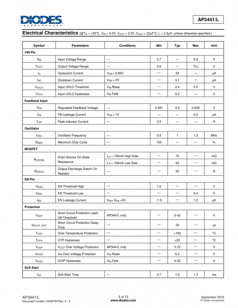 AP3441L datasheet page 5
