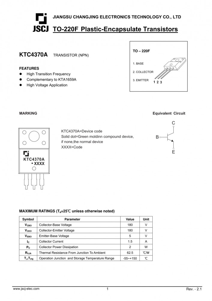 KTC4370A datasheet page 1