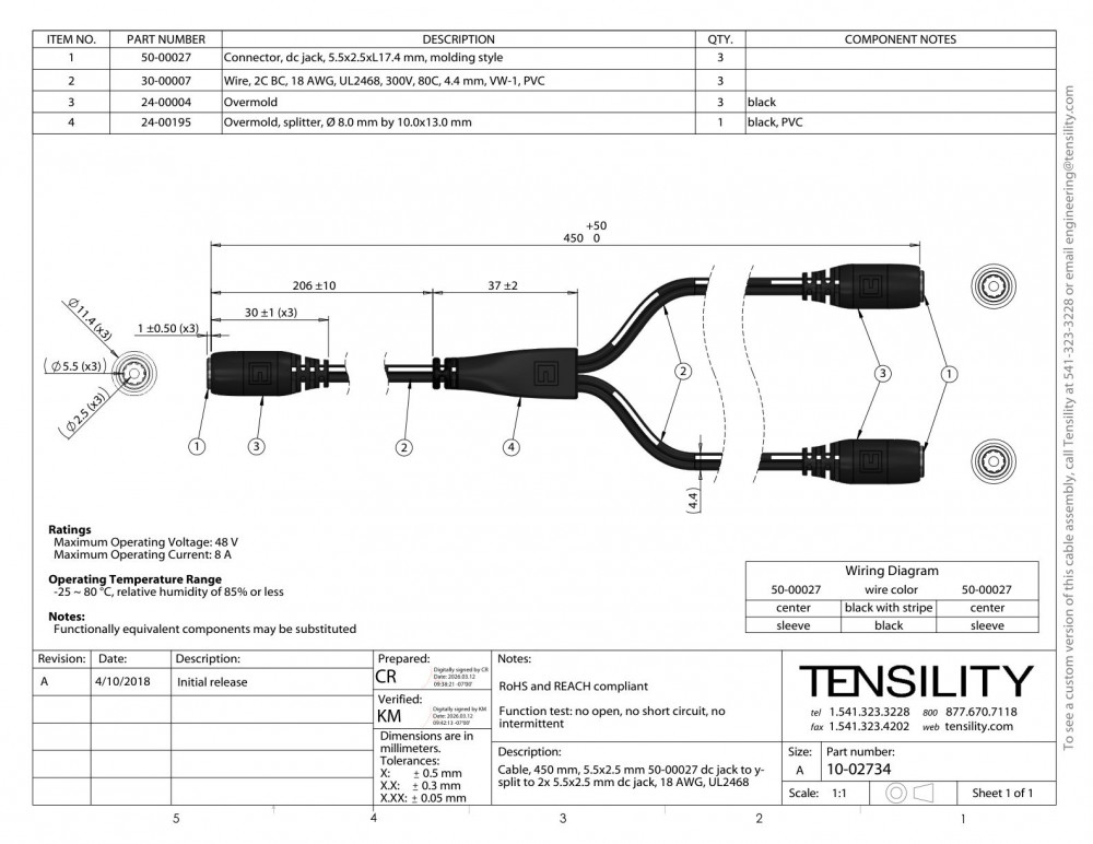 Tensility International 10-02734 product drawing