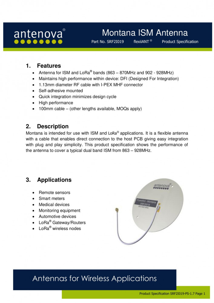 SRF2I019-150 datasheet page 1
