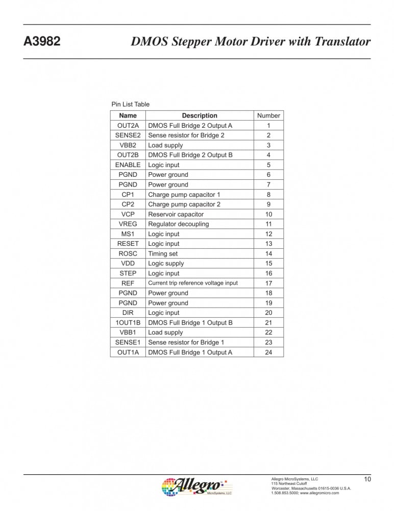 A3982 datasheet page 10