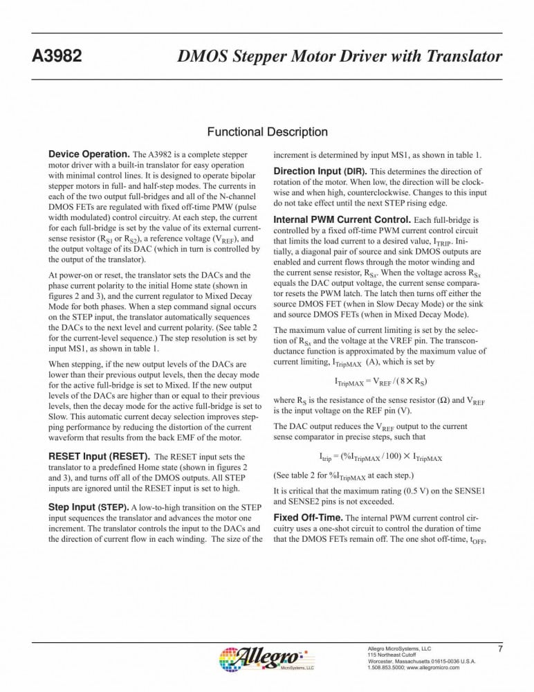 A3982 datasheet page 7
