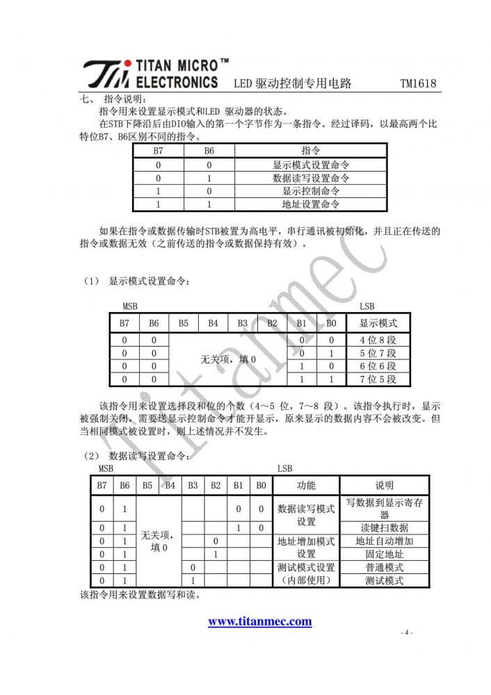 TM1618 datasheet page 4