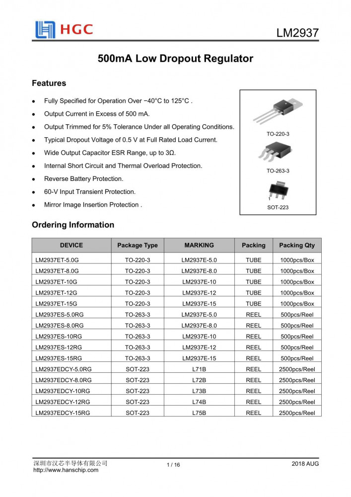 LM2937ET-5.0 datasheet page 1