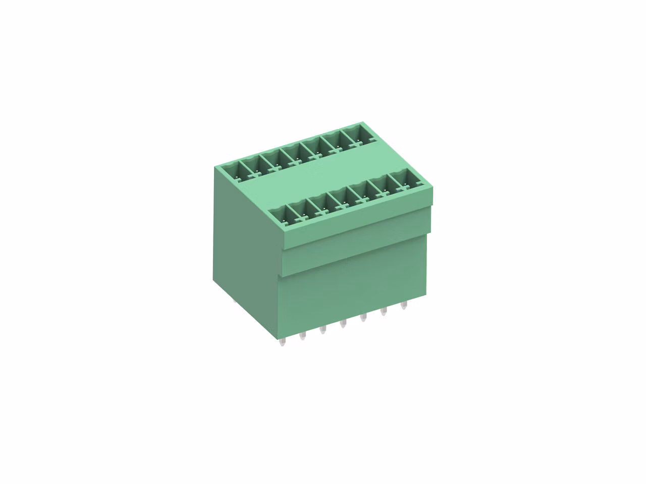 3.81mm Pitch Eurostyle 55° Wire Entry Fixed Mount PCB Terminal Block, 10 Circuits