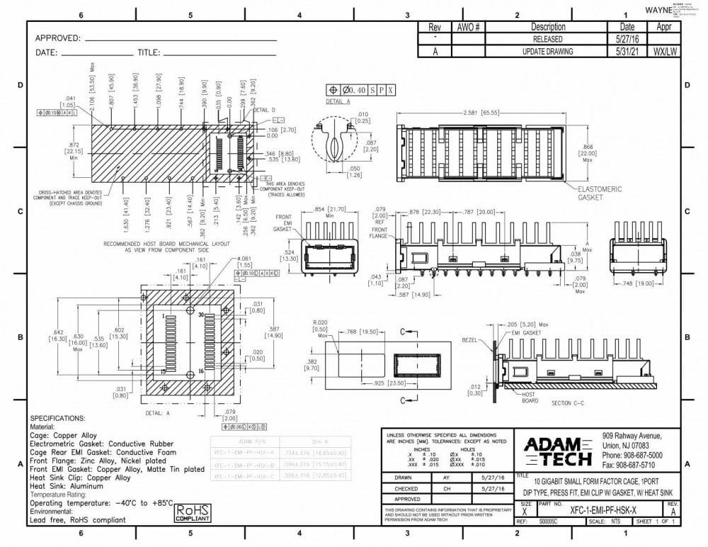 ADAM TECH XFC-1-EMI-PF-HSK-C technical document preview