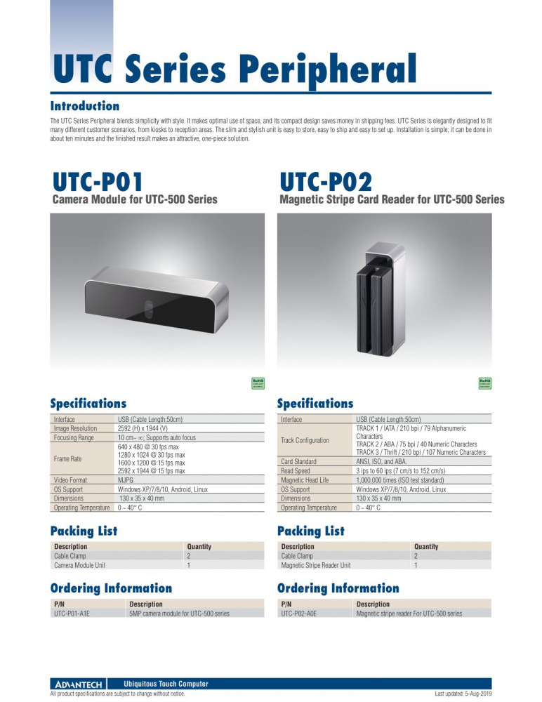 UTC Series peripheral document page 1