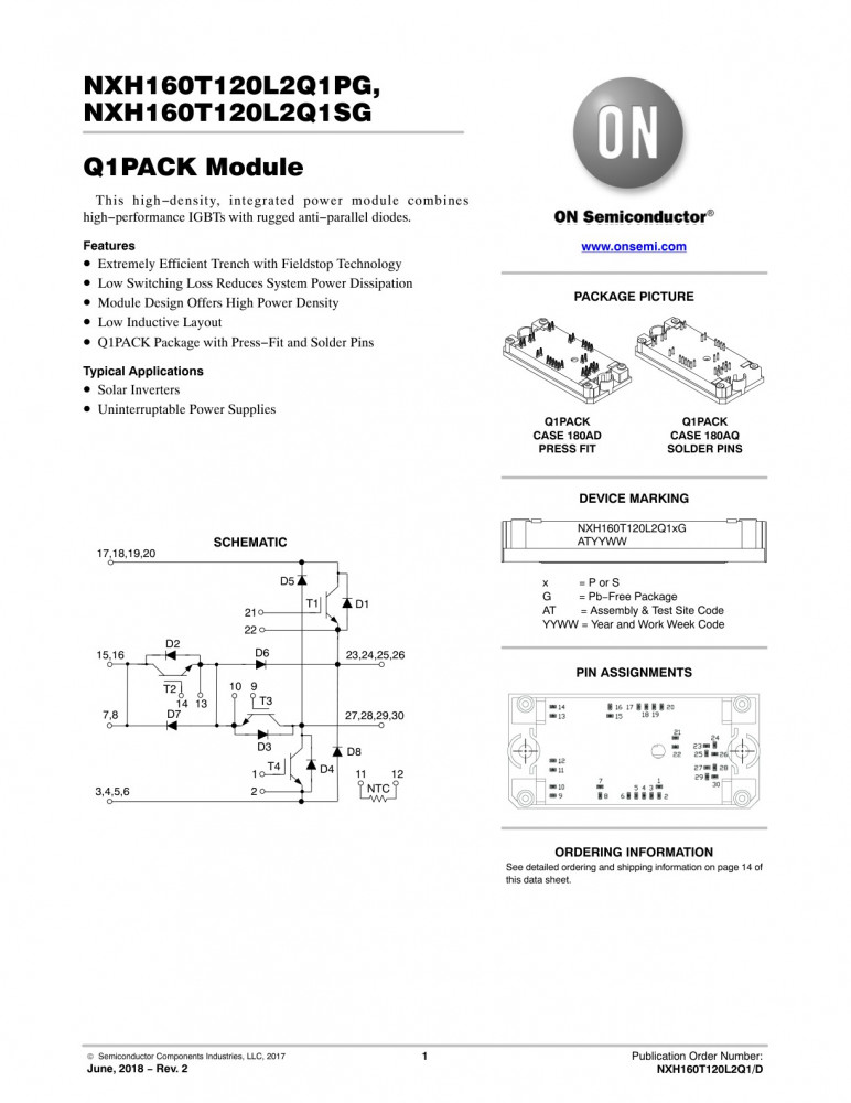 NXH160T120L2Q1 datasheet page 1