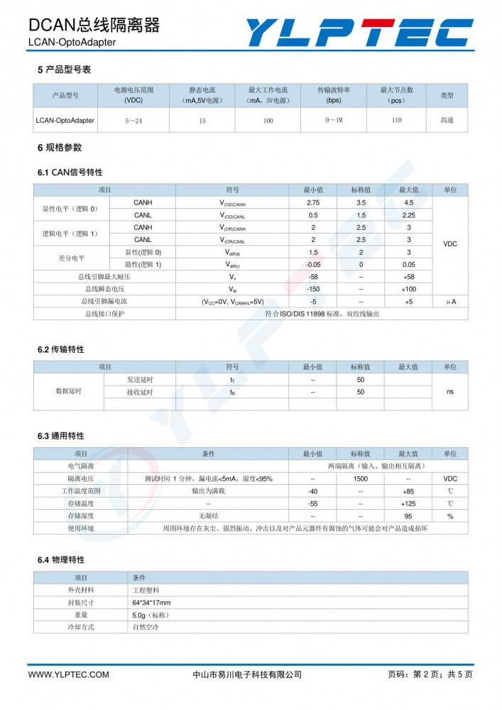 LCAN-OptoAdapter datasheet page 2