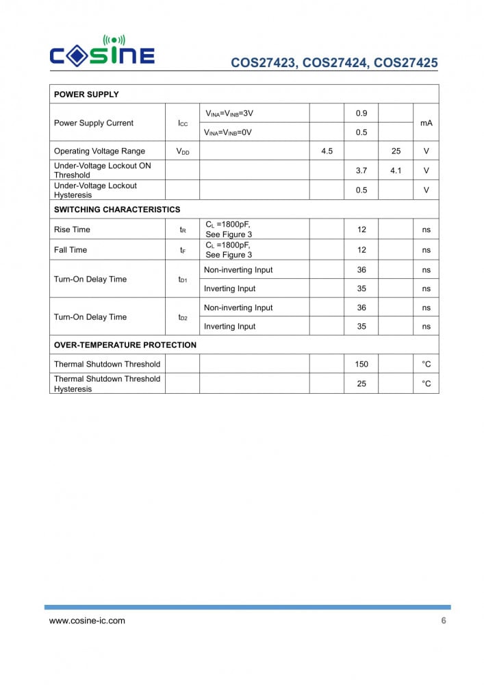 COS27425SR datasheet page 6