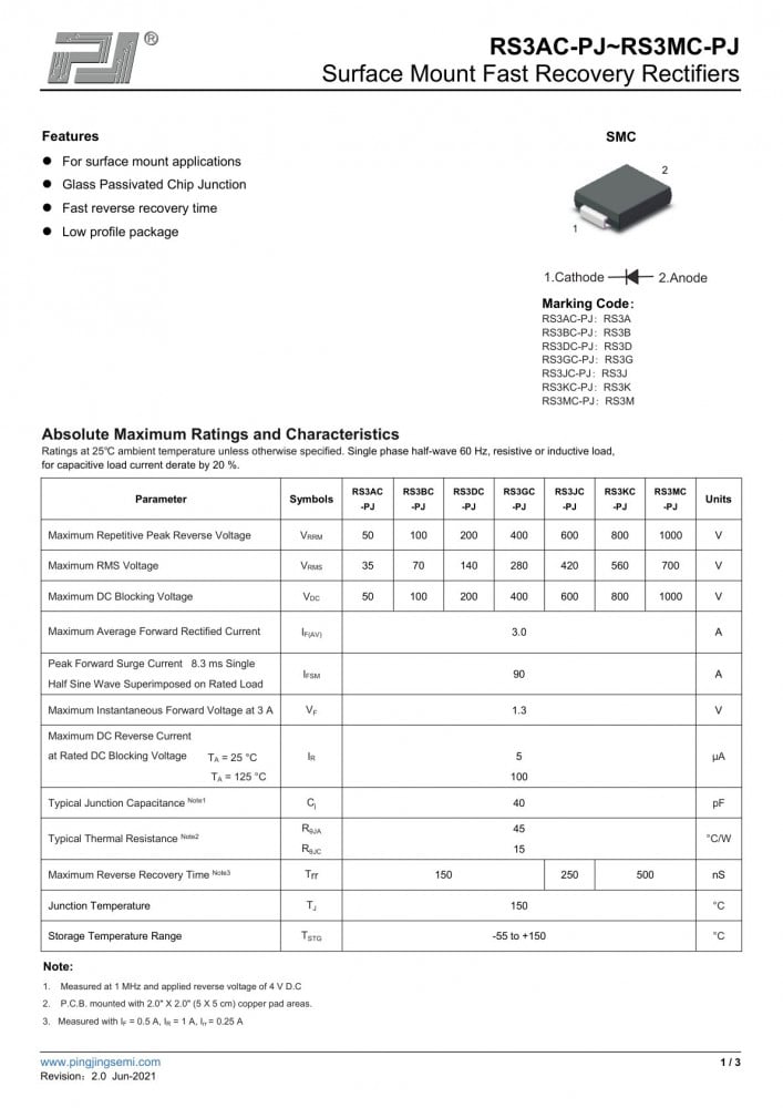 RS3JC-PJ technical document page 1