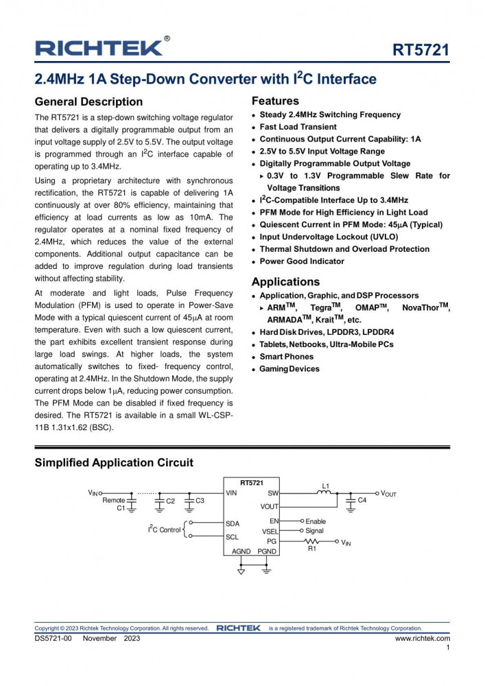 RT5721 technical document page 1
