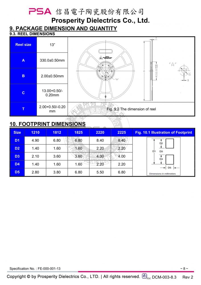 PSA FE Series specification page 10