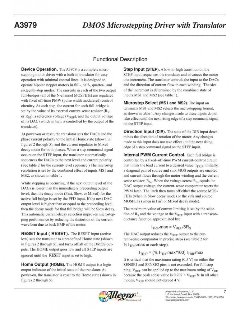 A3979 datasheet page 7