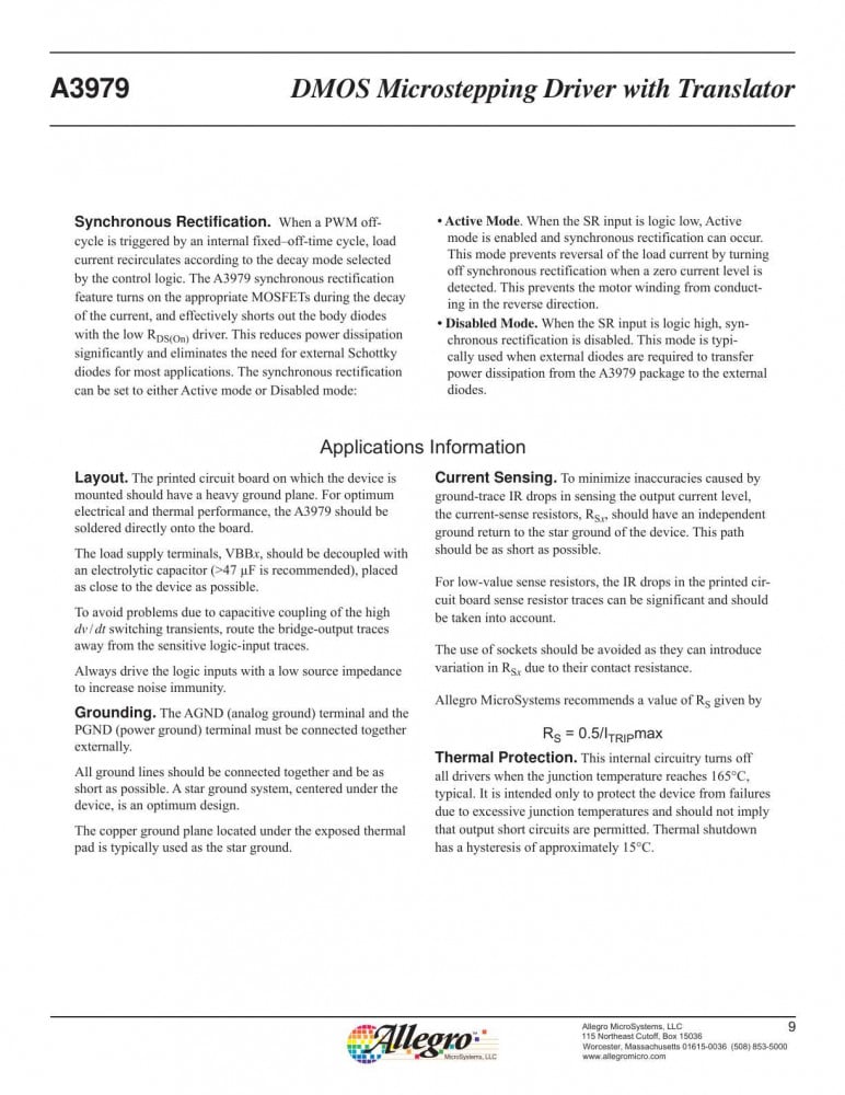 A3979 datasheet page 9