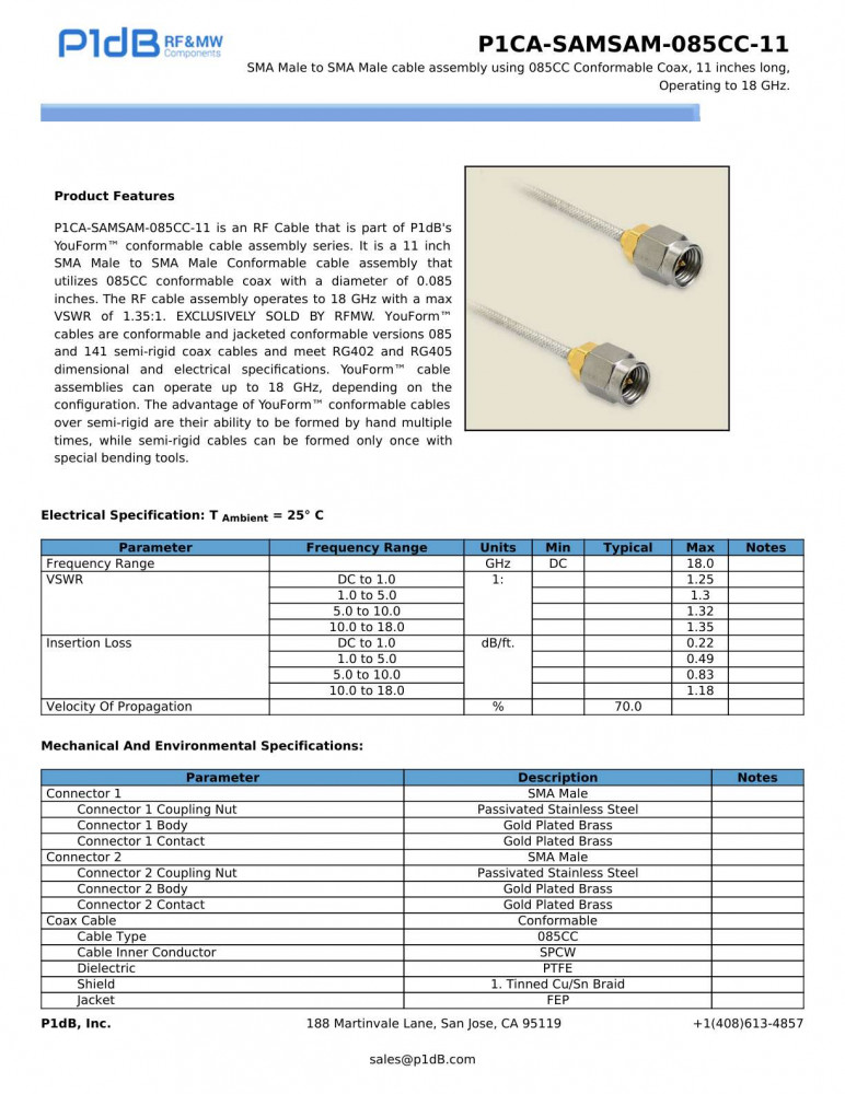 P1CA-SAMSAM-085CC-11 technical document page 1