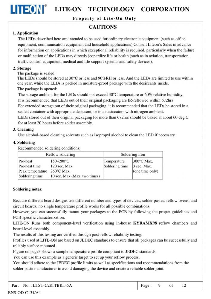 LTST-C281TBKT-5A datasheet page 10