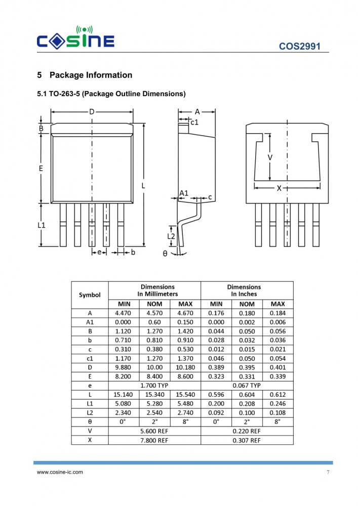 COS2991S datasheet page 7