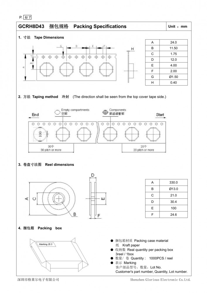 GLE GCRH8D43 specification page 6